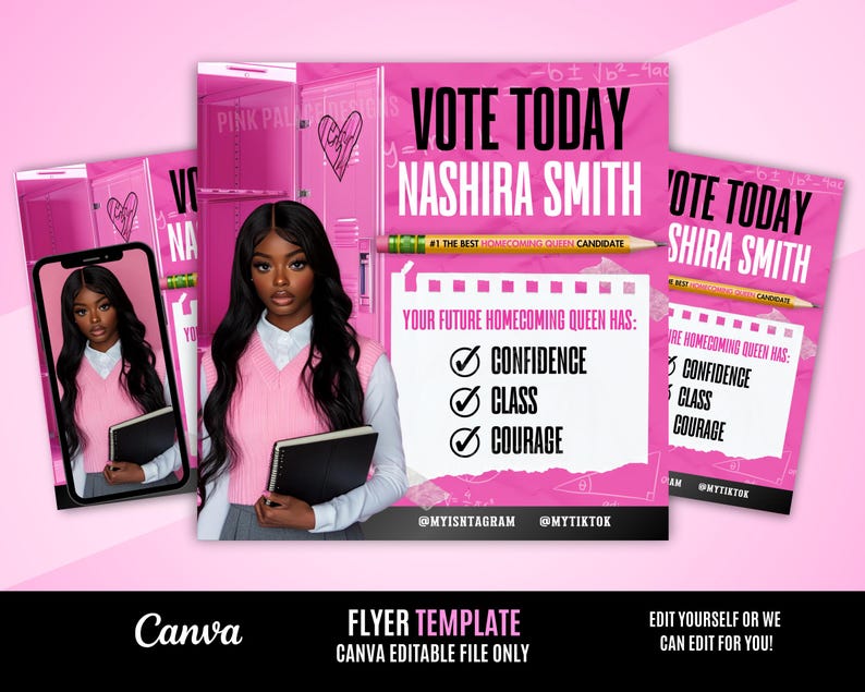 Pink Locker Campaign Poster, Student Elections Poster , Class Treasurer ...