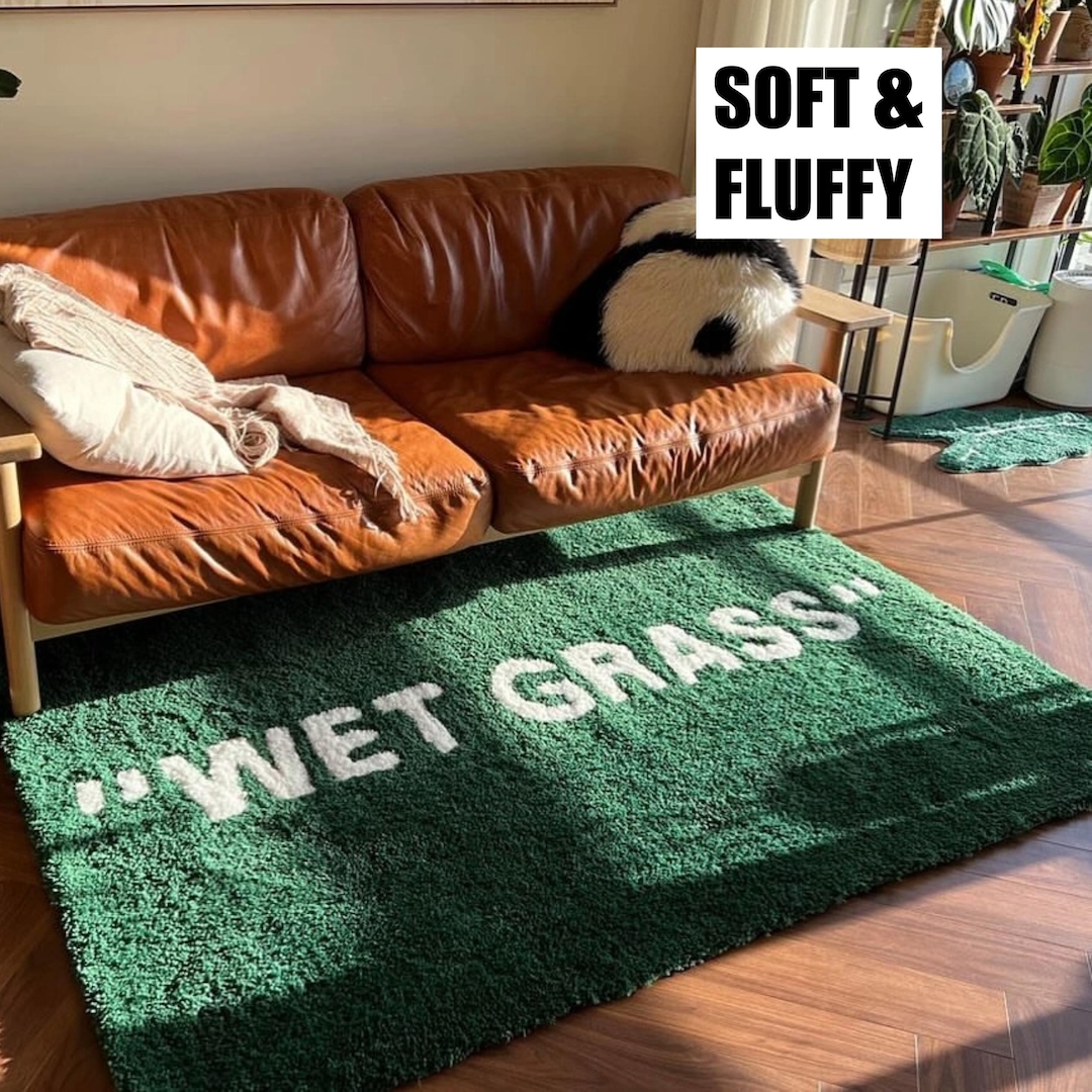 Wet Grass Rug: Modern Fluffy Area Rug - Etsy