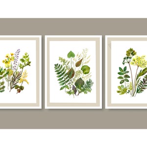 Watercolor Botanical Print Set of 3 Floral Printable Art - Etsy