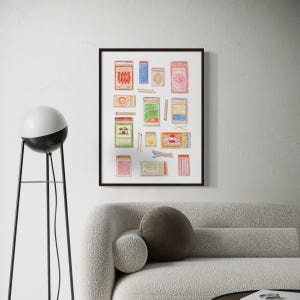 Matchbox Art Collection Print, Watercolor Painting, Vintage Matchbox ...