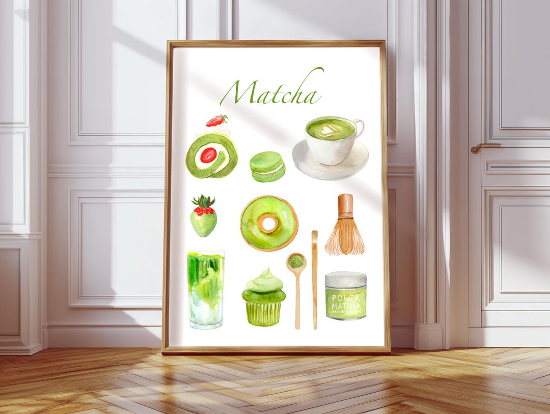 Matcha Tea Wall Art, Matcha Lover Gift, Green Tea Poster, Coffee Art ...
