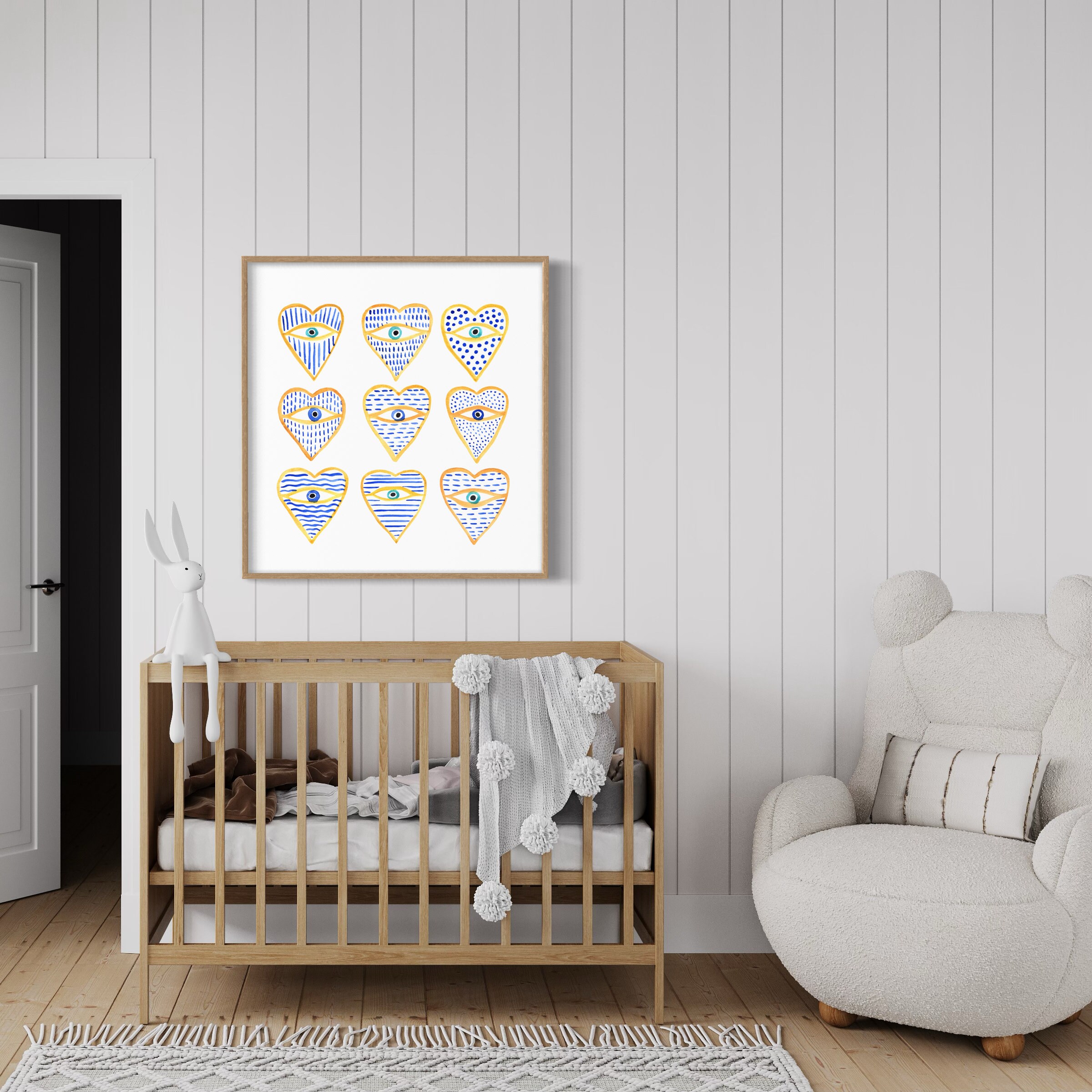 Evil Eye Print Blue Evil Eye Nazar Poster Evil Eye Wall Decor - Etsy