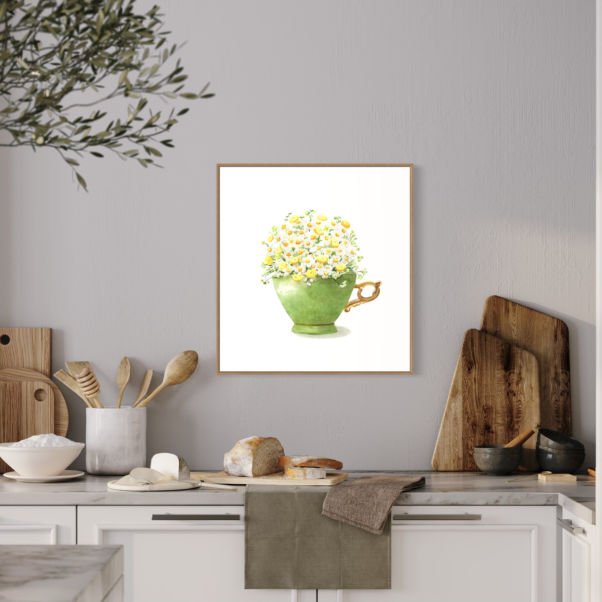 Tea Cups Watercolor Art Print Kitchen Art Print Tea Gift Tea Lover Tea ...