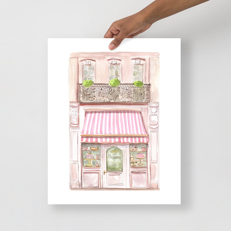 French Patisserie Bakery Art Print, Watercolor Painting, Paris Food Art ...