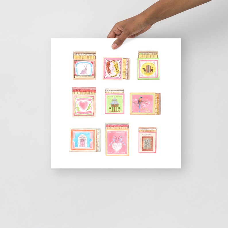 Matchbox Art Collection Print, Watercolor Painting, Vintage Matchbox ...