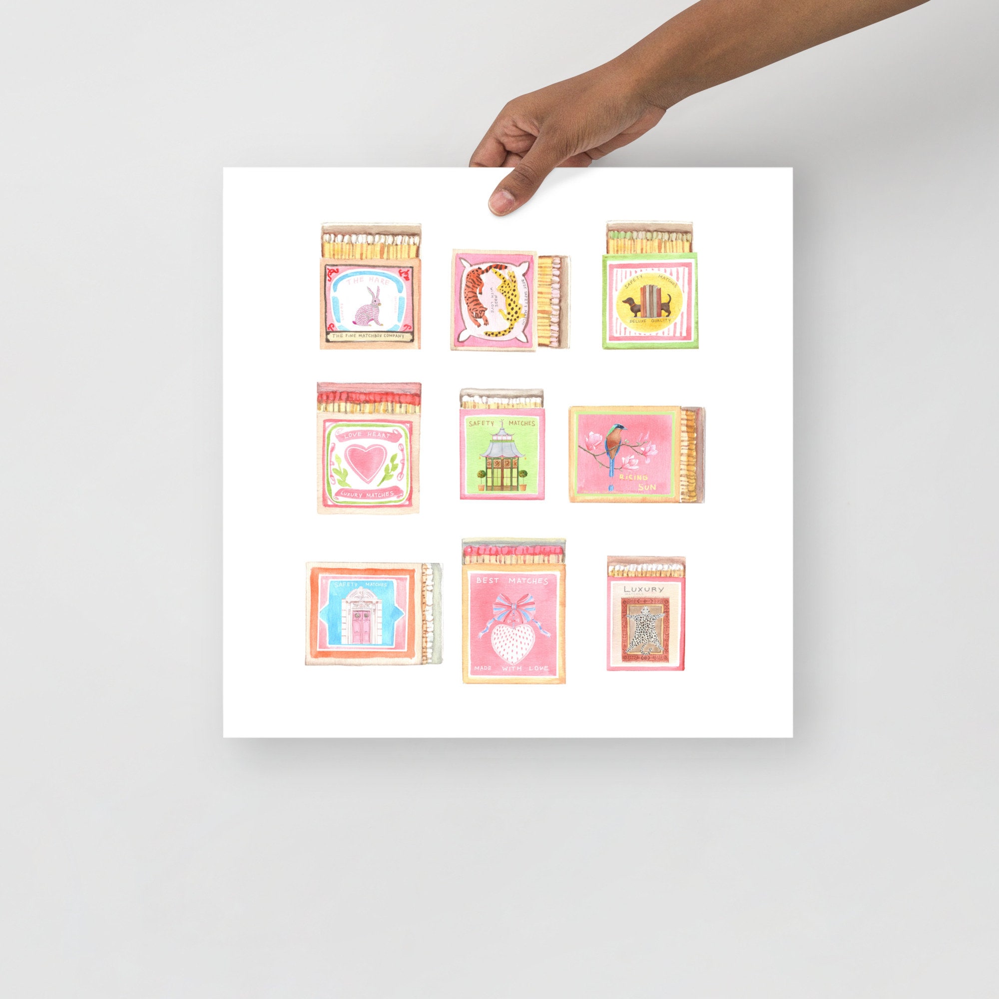 Matchbox Art Collection Print, Watercolor Painting, Vintage Matchbox ...