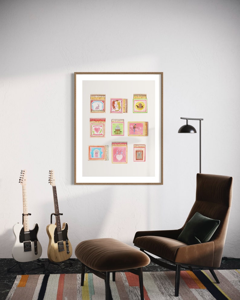 Matchbox Art Collection Print, Watercolor Painting, Vintage Matchbox ...