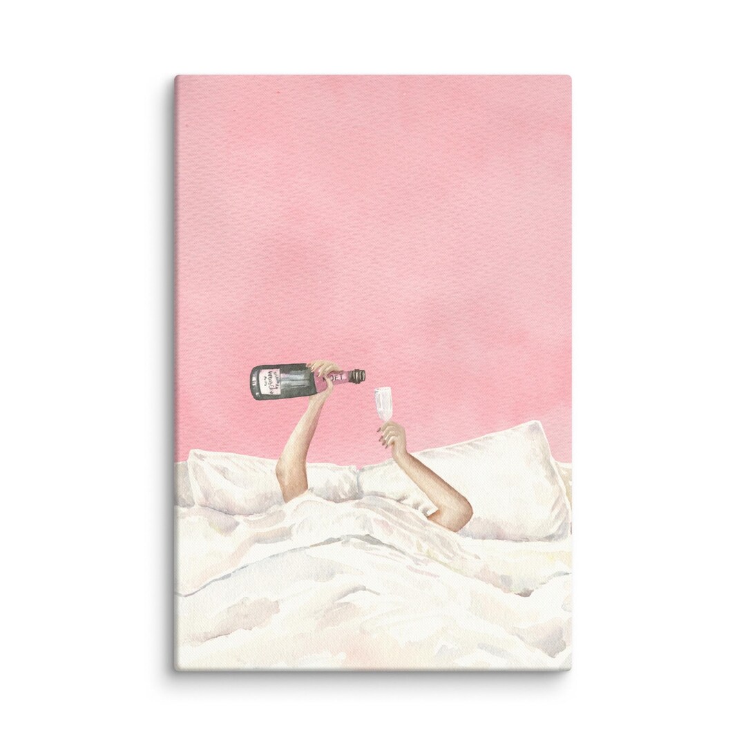 Woman Drinking Art Print, Watercolor Painting, Preppy Poster, Women and ...