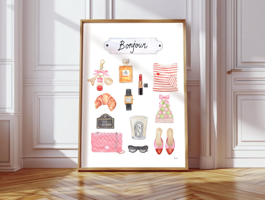 Paris Girl Room Watercolor Poster, Fashion Illustration, Chic Room ...