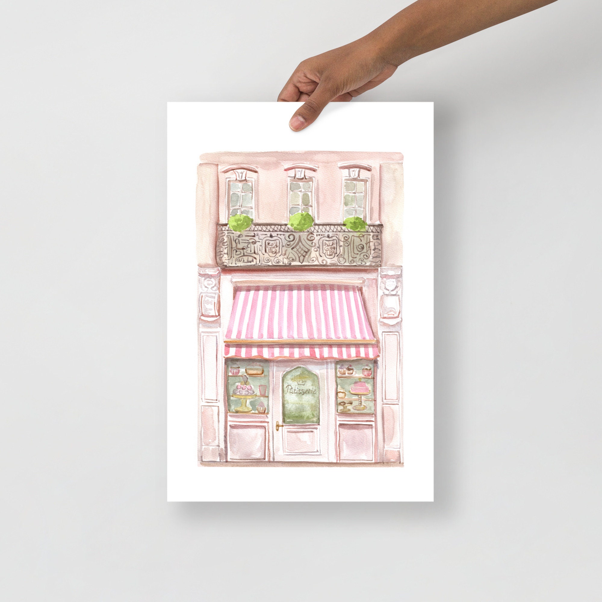French Patisserie Bakery Art Print, Watercolor Painting, Paris Food Art ...