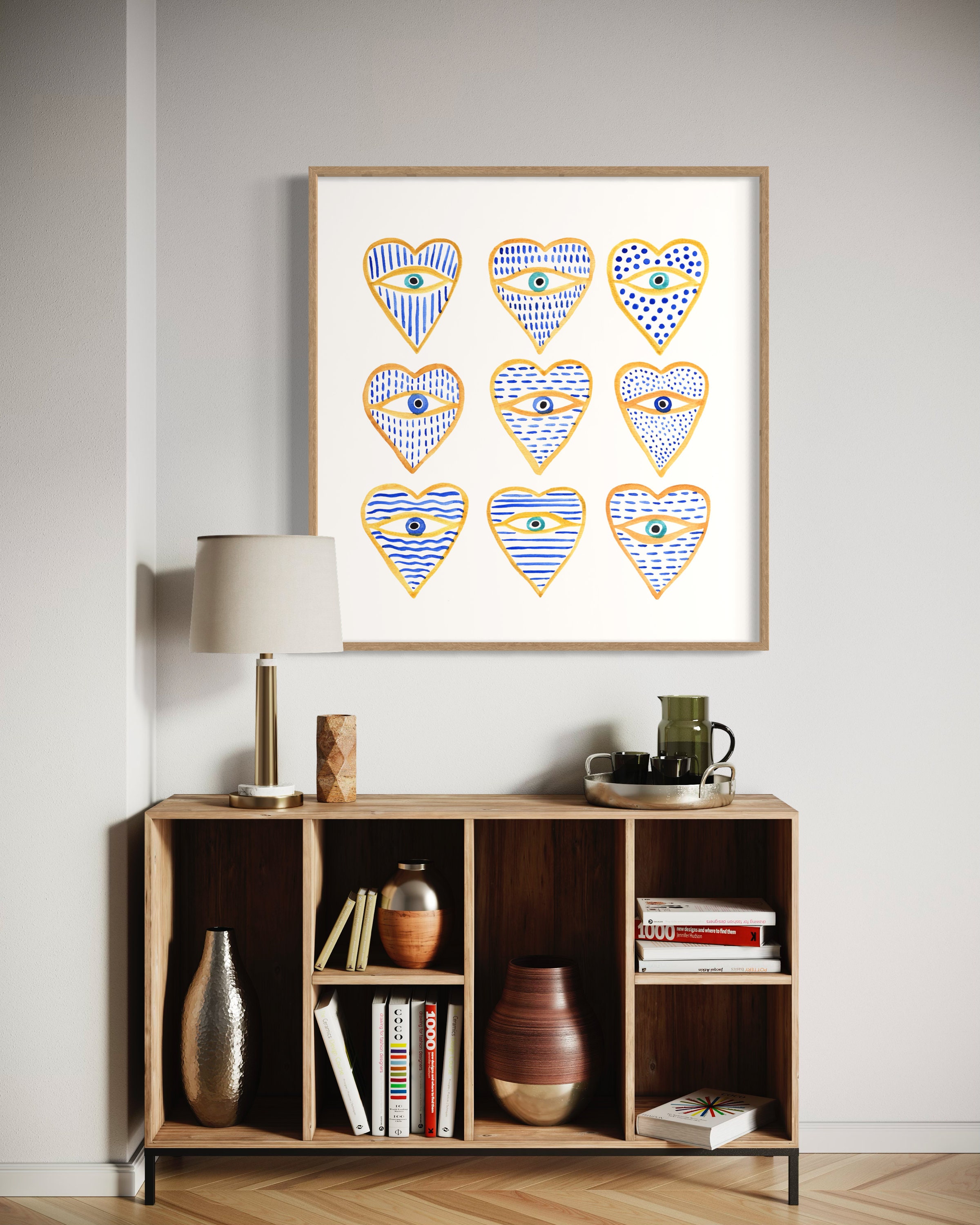 Evil Eye Print Blue Evil Eye Nazar Poster Evil Eye Wall Decor - Etsy