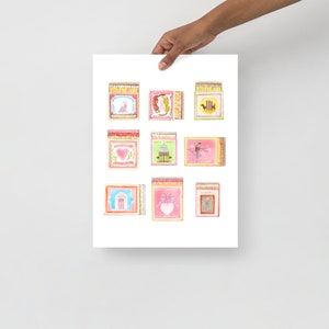 Matchbox Art Collection Print, Watercolor Painting, Vintage Matchbox ...