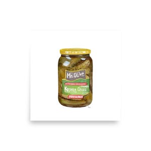 Pickle Jar Art Print, Watercolor Painting, Pickle Lover Gift, Foodie ...
