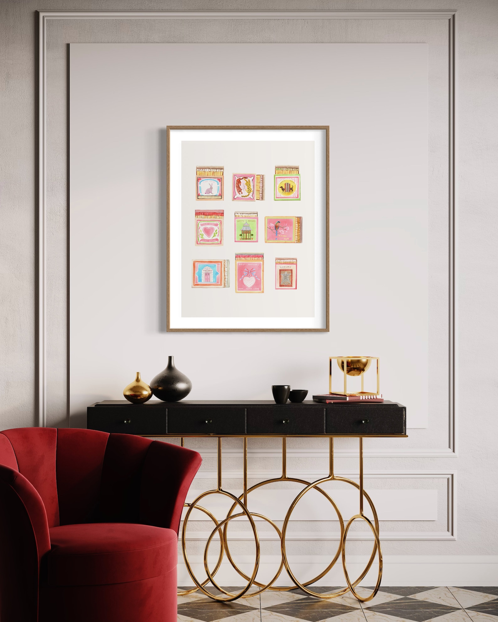 Matchbox Art Collection Print, Watercolor Painting, Vintage Matchbox ...