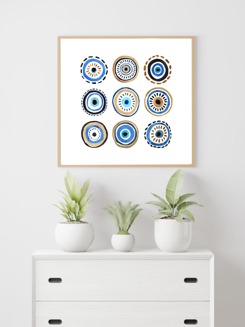 Evil Eye Art Print Digital Download Evil Eye Poster Turkish Wall Art ...