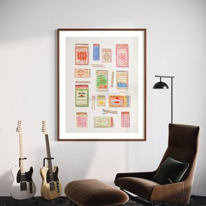 Matchbox Art Collection Print, Watercolor Painting, Vintage Matchbox ...