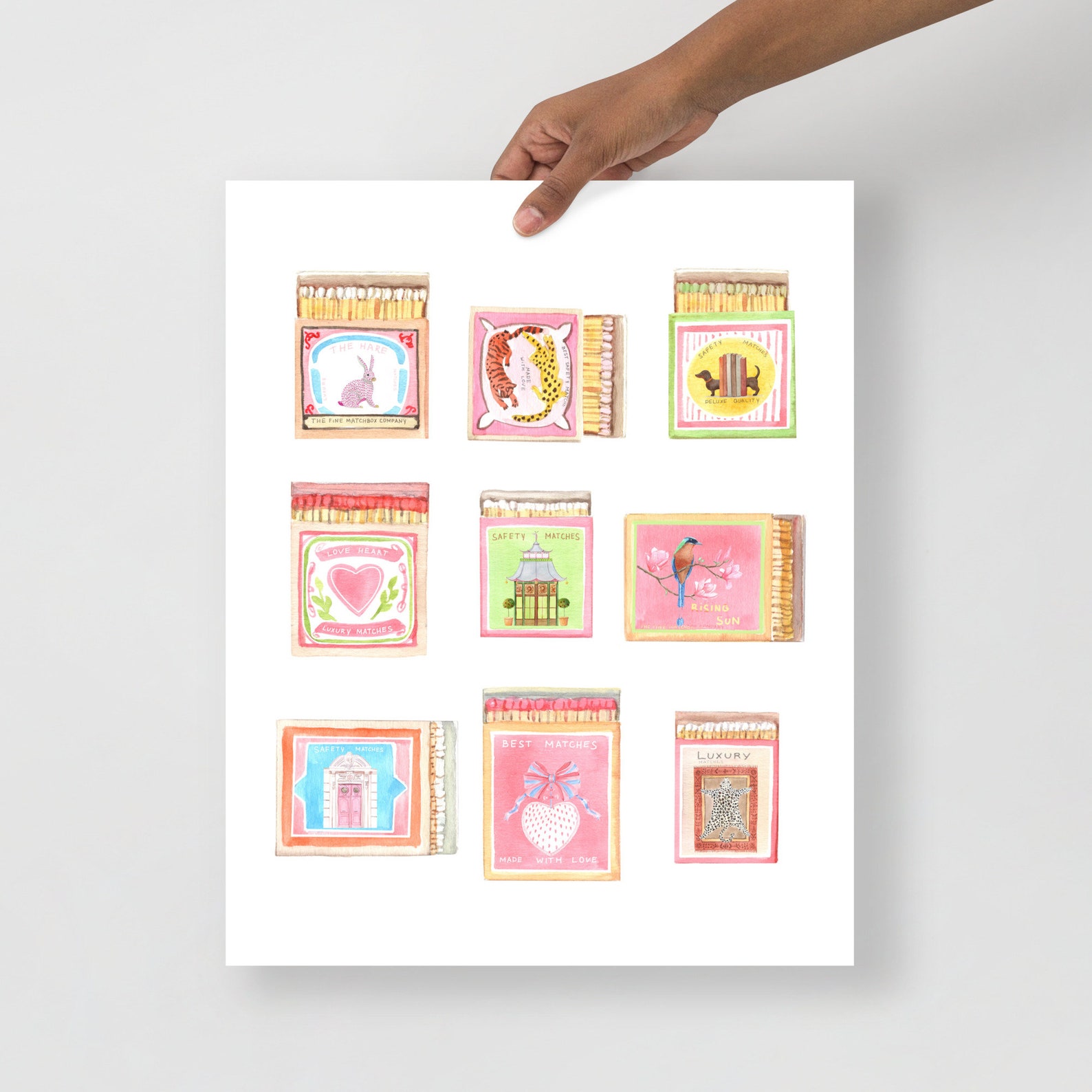 Matchbox Art Collection Print, Watercolor Painting, Vintage Matchbox ...