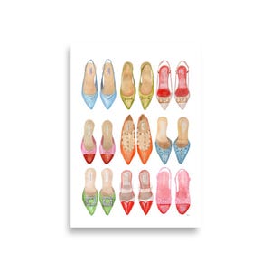 Designer Shoes Art Print, Fashion Art, Watercolor Painting, Gift for ...