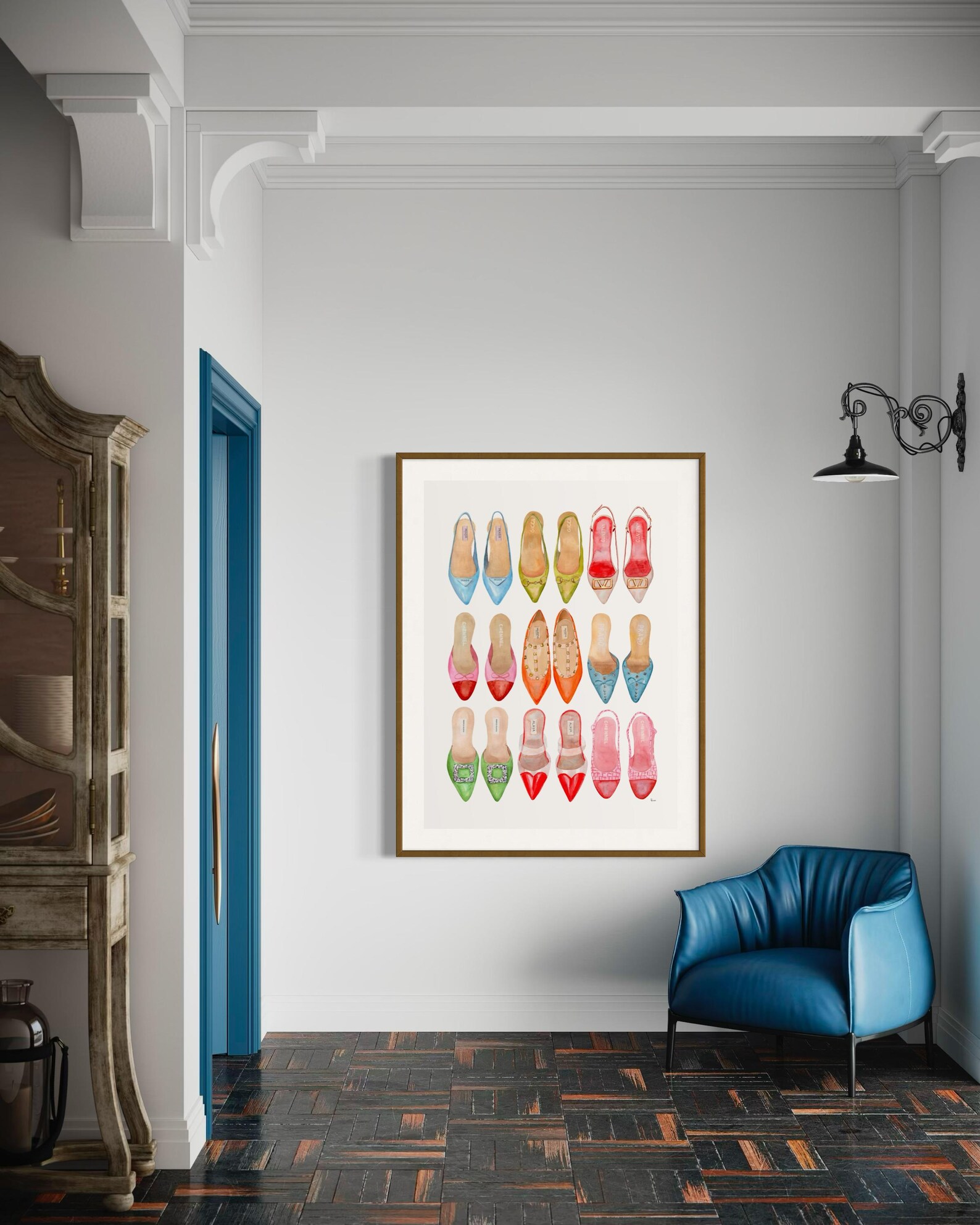Designer Shoes Art Print, Fashion Art, Watercolor Painting, Gift for ...