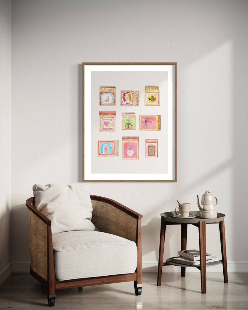 Matchbox Art Collection Print, Watercolor Painting, Vintage Matchbox ...