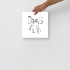 Bow Wall Art Black and White Art Print, Trendy Bow Poster, Sketch ...