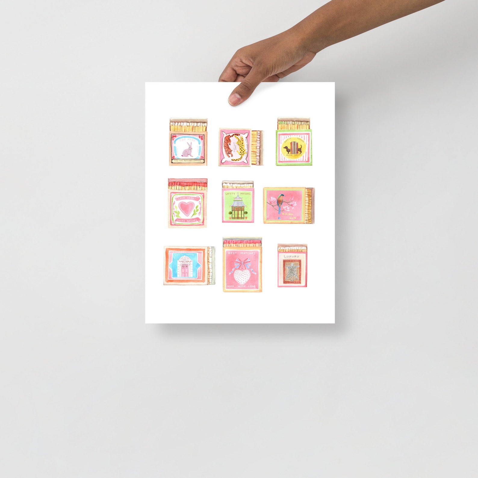 Matchbox Art Collection Print, Watercolor Painting, Vintage Matchbox ...