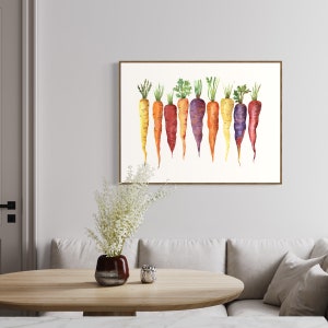 Carrots Watercolor Print, Colorful Carrots, Vegetable Painting, Rainbow ...