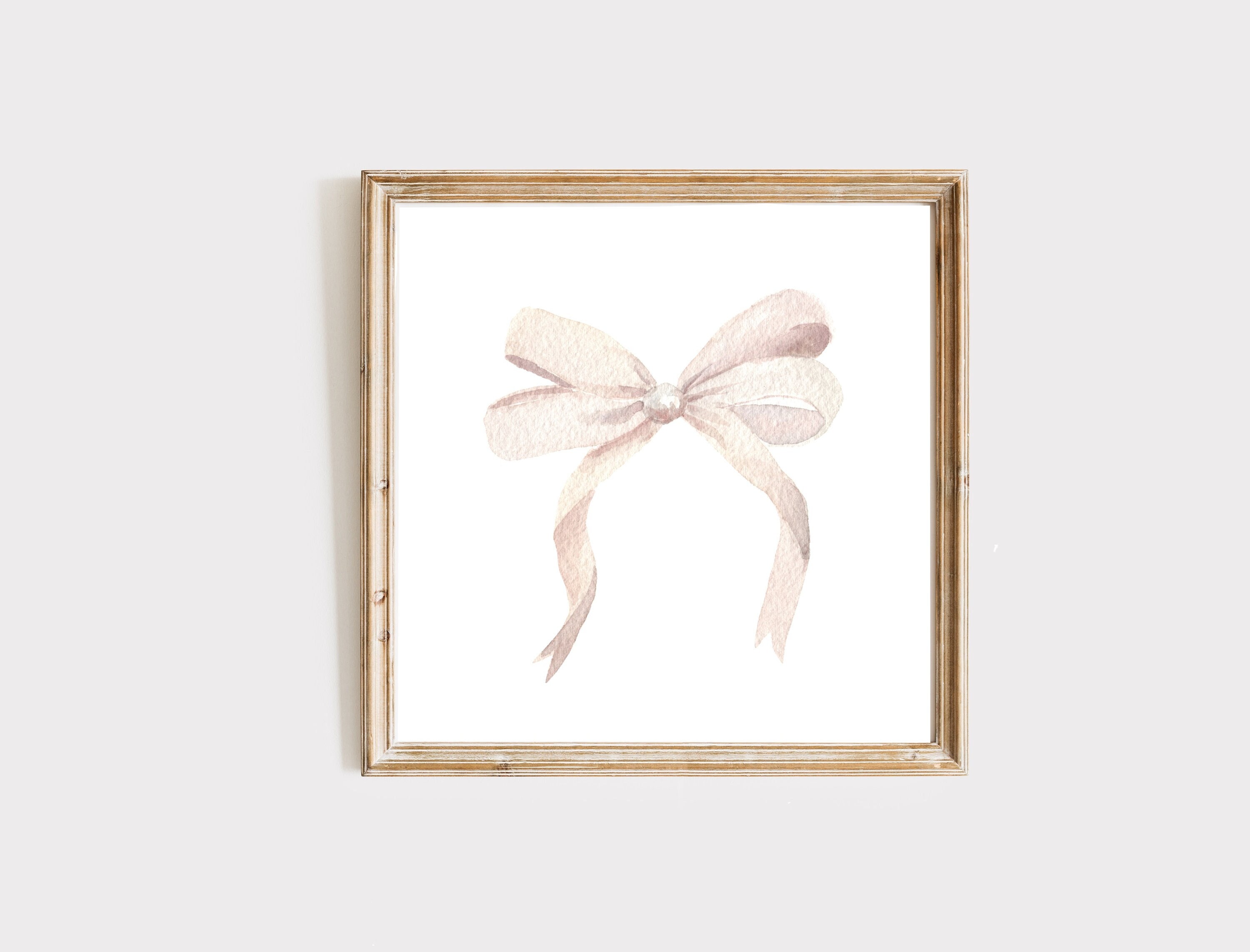 White Bow Watercolor Painting Art Print, White Nursery Art, Little Girl ...