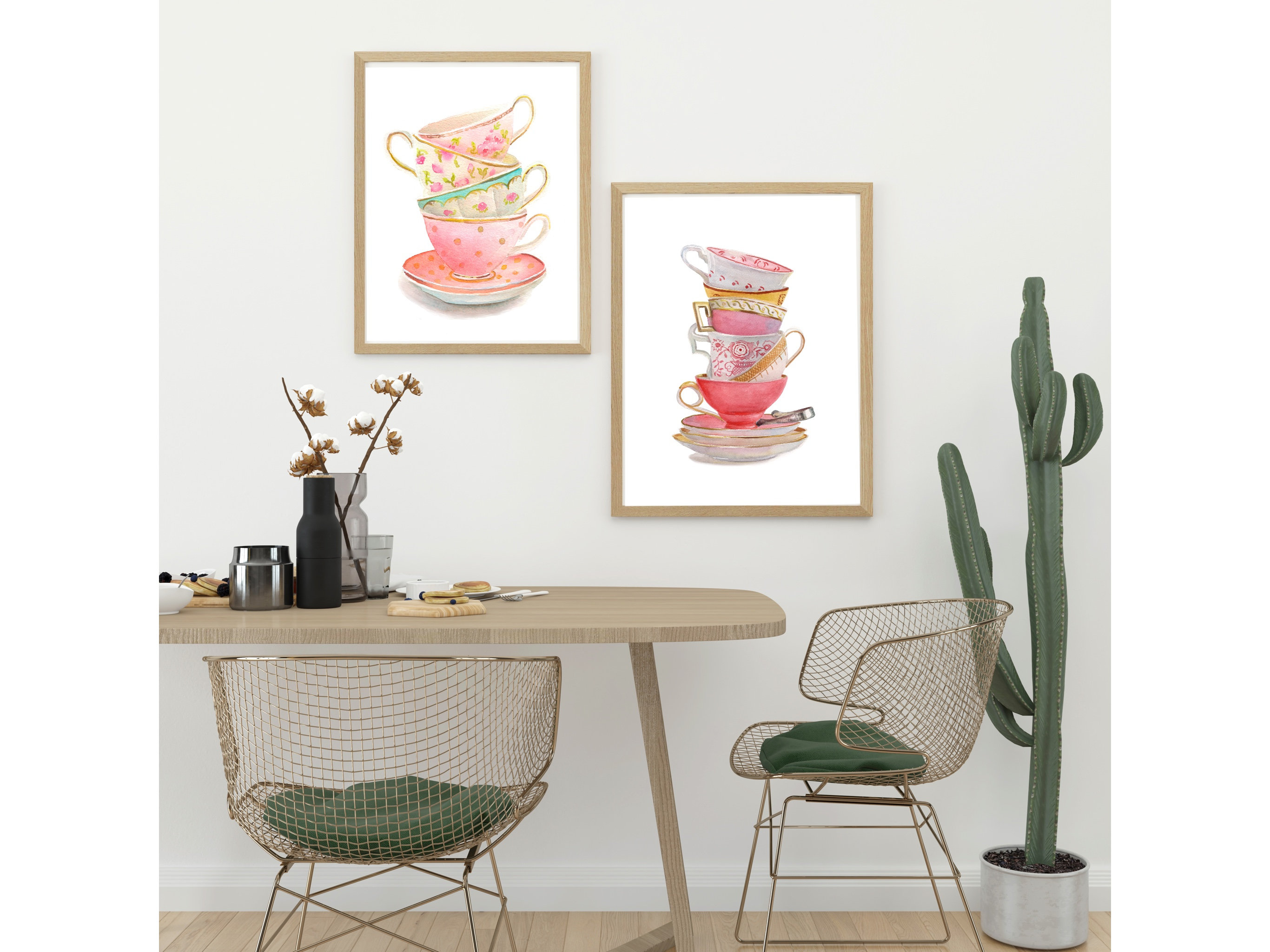 Tea Cup Wall Art Watercolor Painting Print Tea Lovers Gift - Etsy