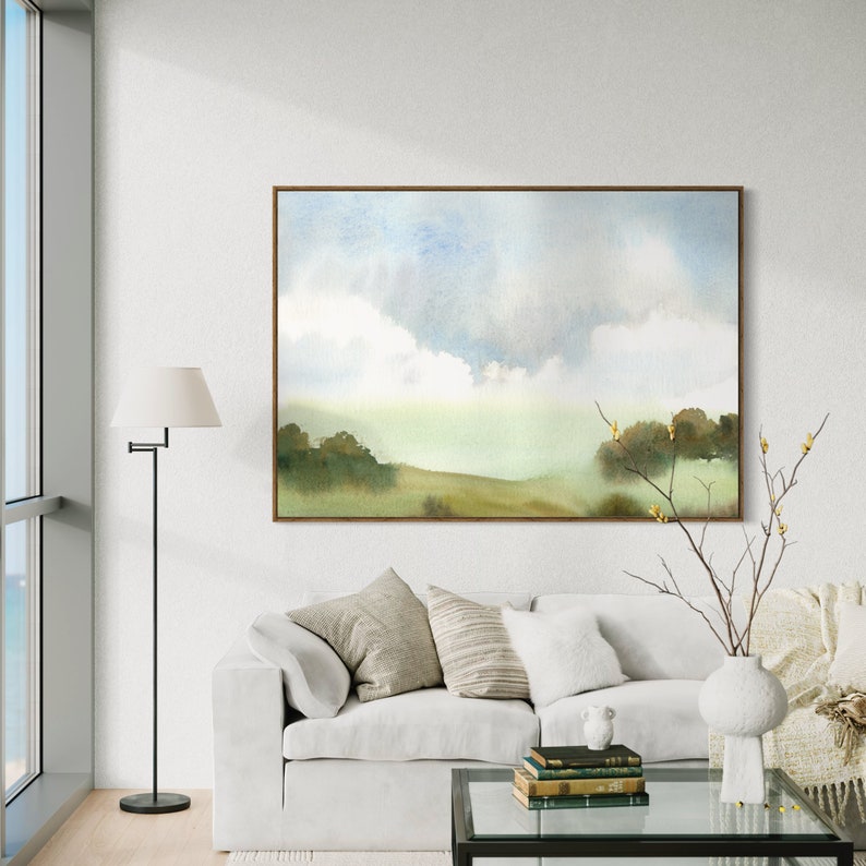 Landscape Watercolor Poster Forest Print Woodland Living Room Print ...