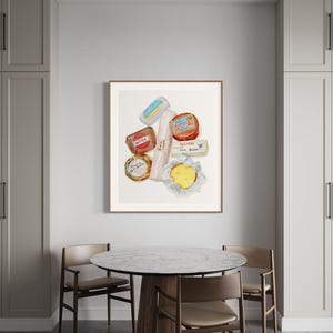 Butter Print Watercolor Painting, Trendy Kitchen Art, Stick of Butter ...