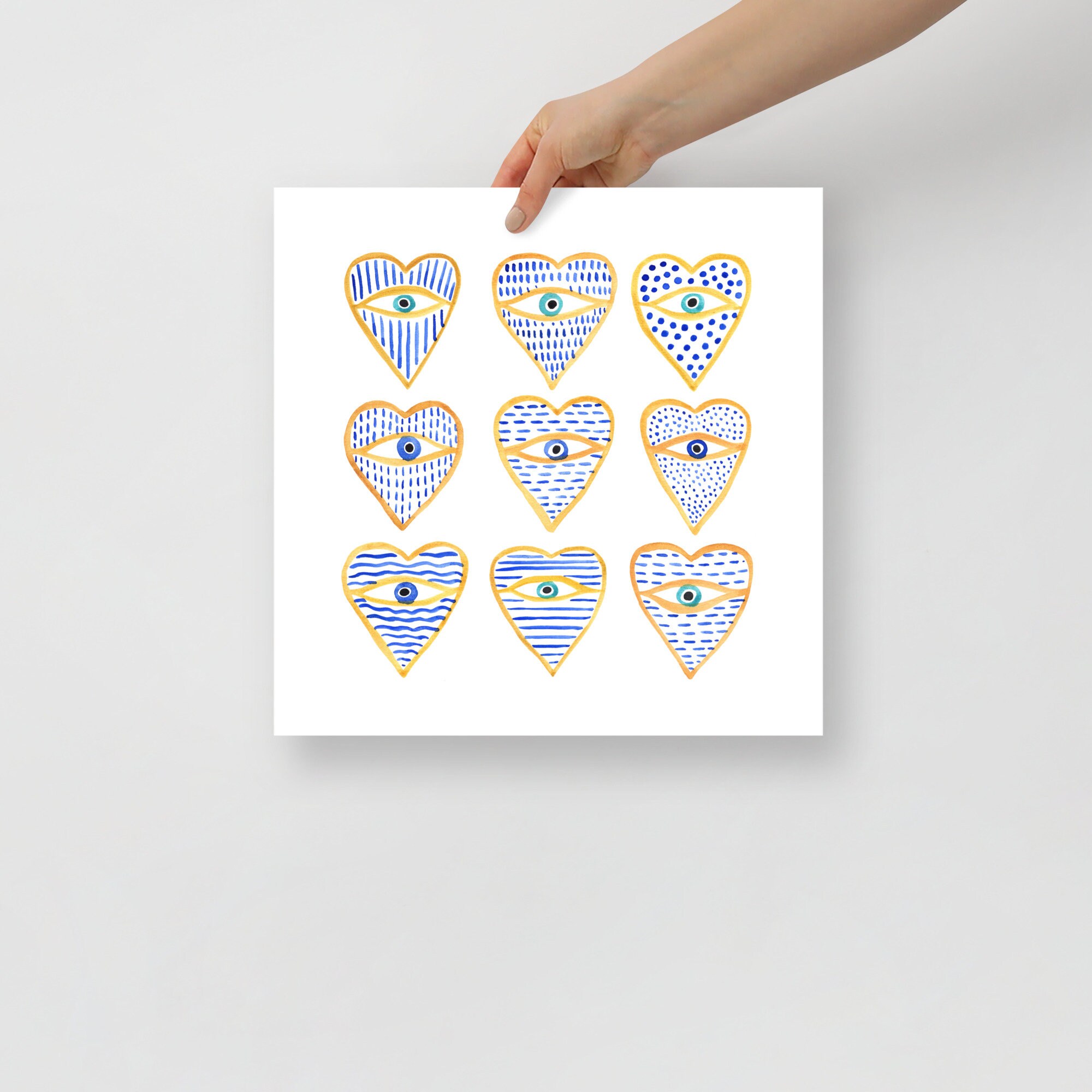 Evil Eye Print Blue Evil Eye Nazar Poster Evil Eye Wall Decor - Etsy