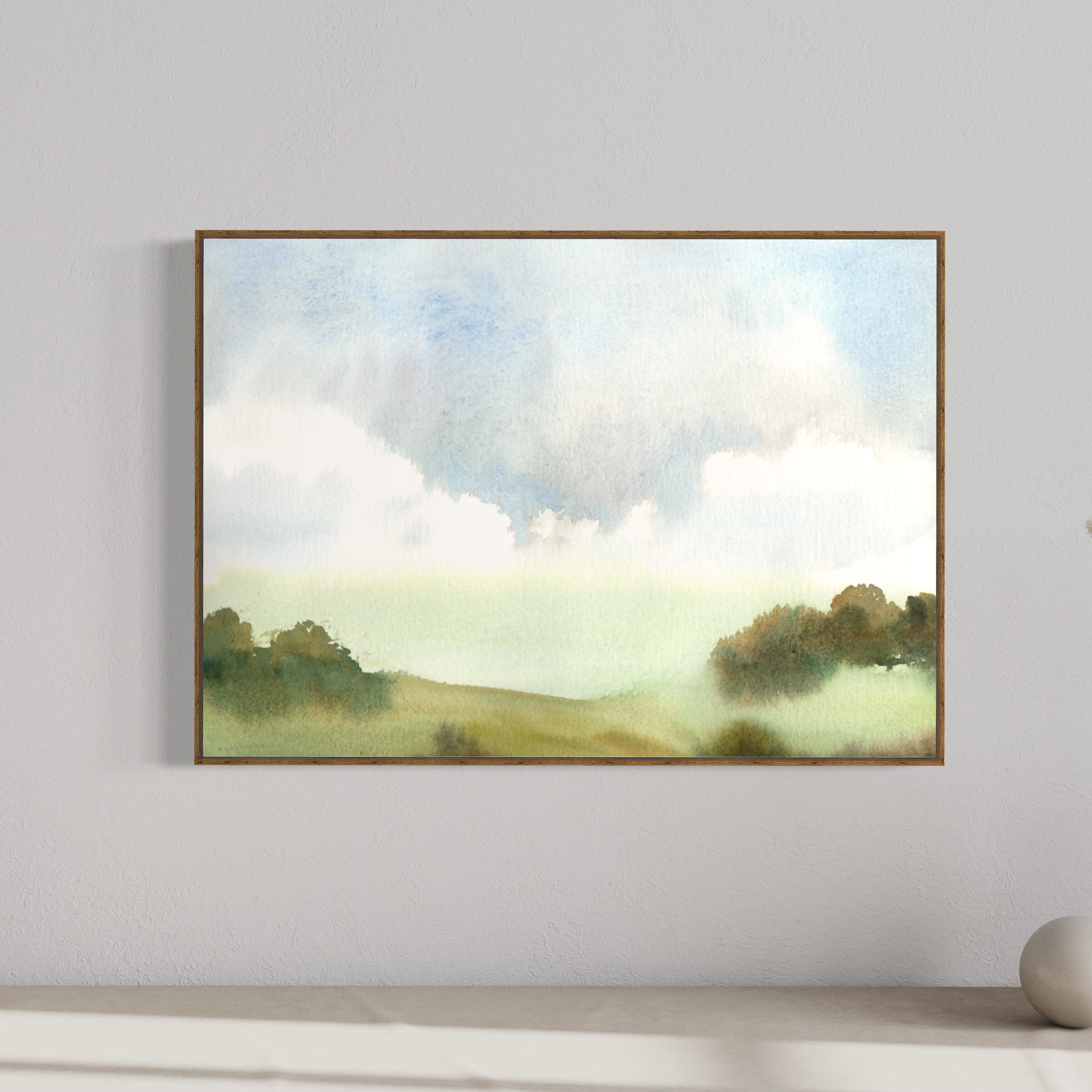 Landscape Watercolor Poster Forest Print Woodland Living Room Print ...