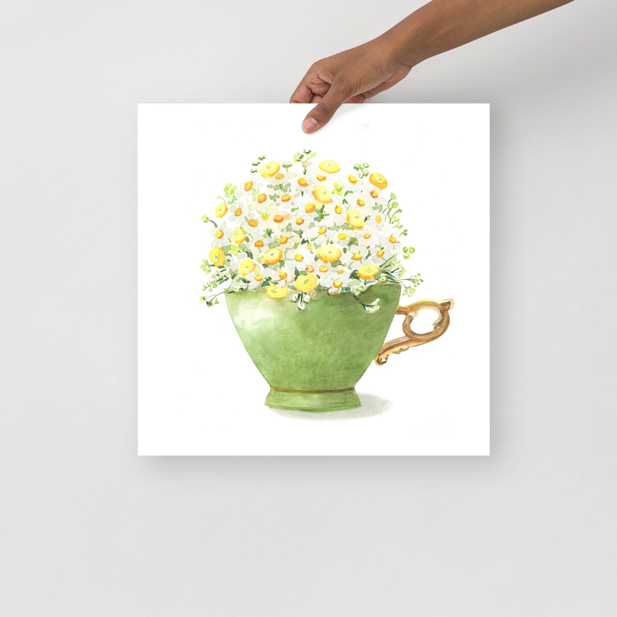 Tea Cups Watercolor Art Print Kitchen Art Print Tea Gift Tea Lover Tea ...