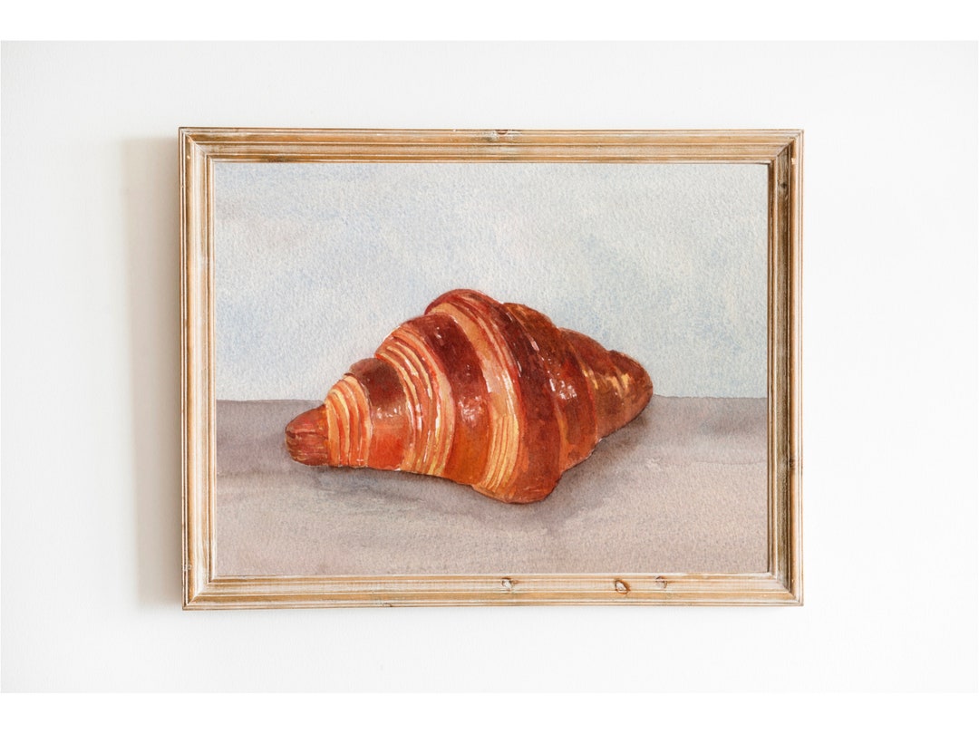 Croissant Watercolor Painting, Croissant Wall Art, French Bakery Print ...