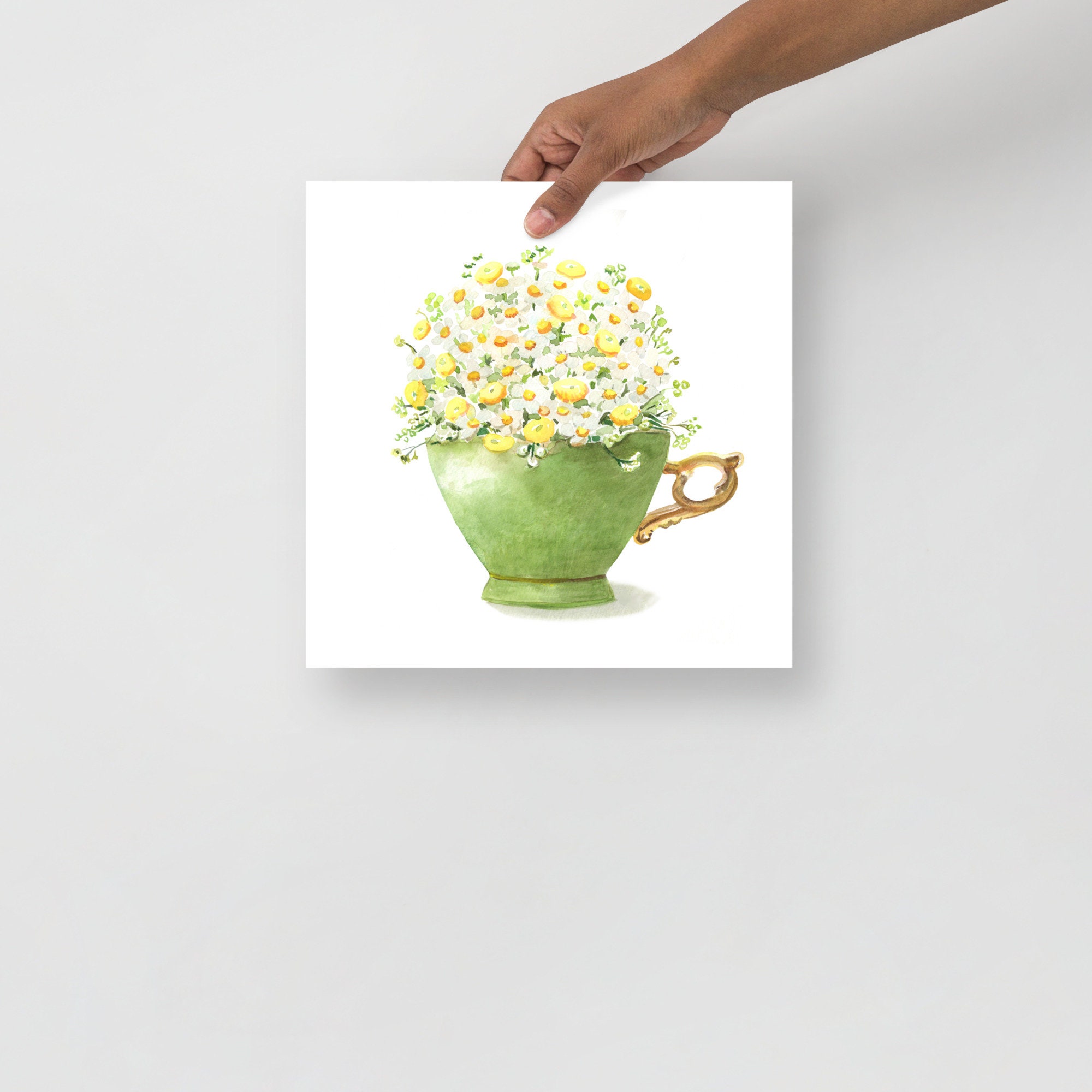 Tea Cups Watercolor Art Print Kitchen Art Print Tea Gift Tea Lover Tea ...