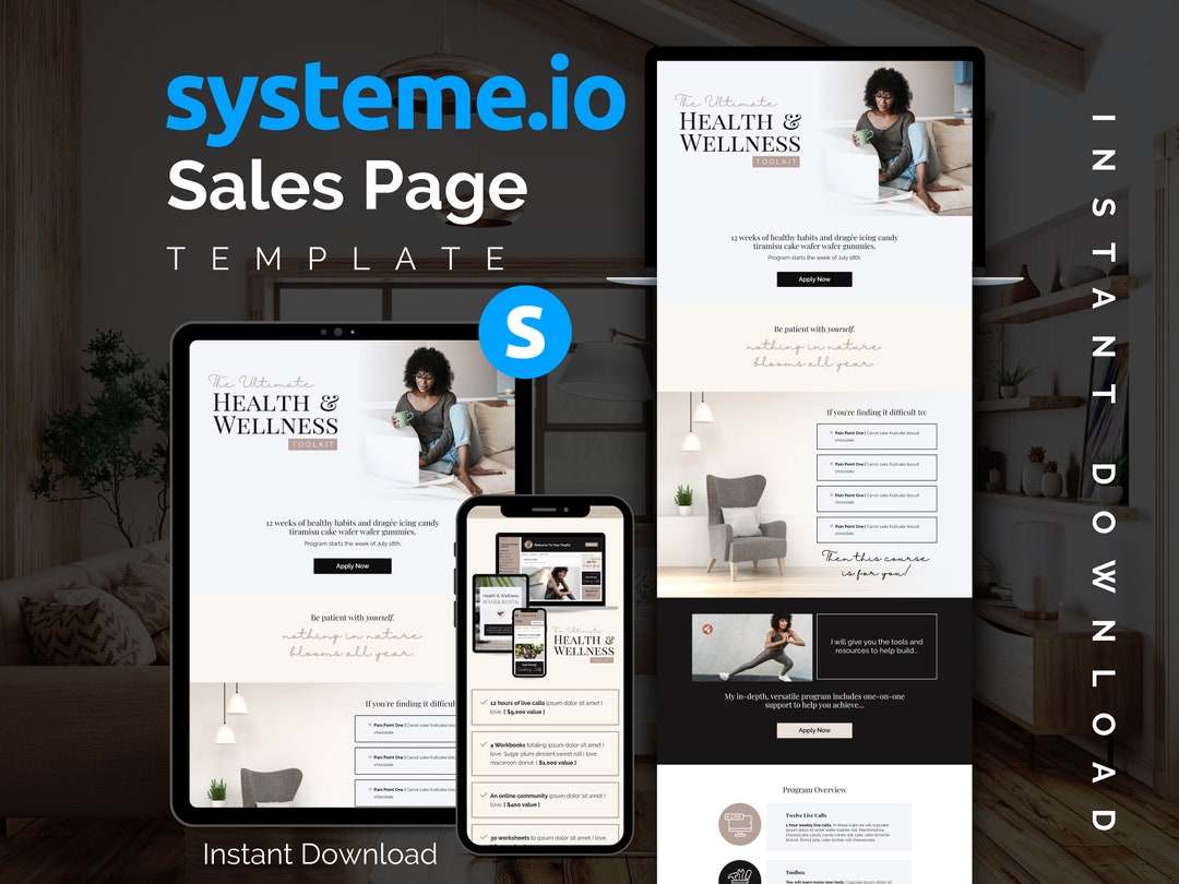 Boho Neutral Systeme.io Sales Page Template Systemeio Course Landing ...