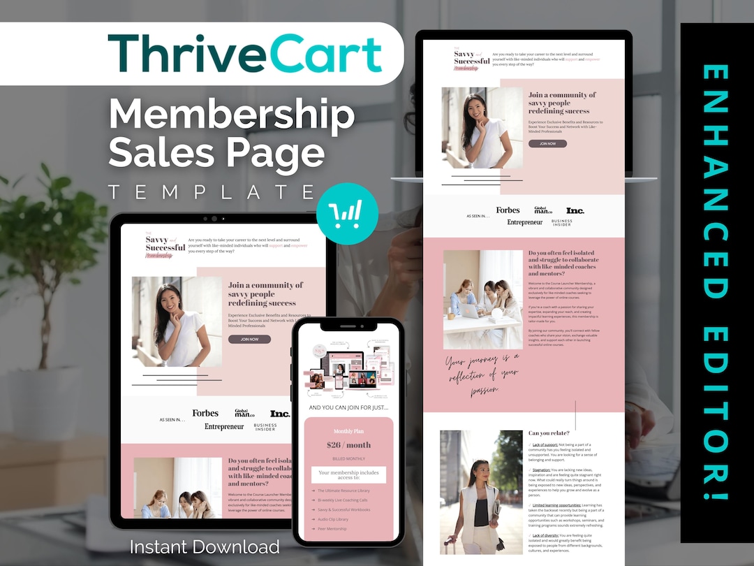 Thrivecart Membership Template Long Form Sales Page Template Thrivecart ...
