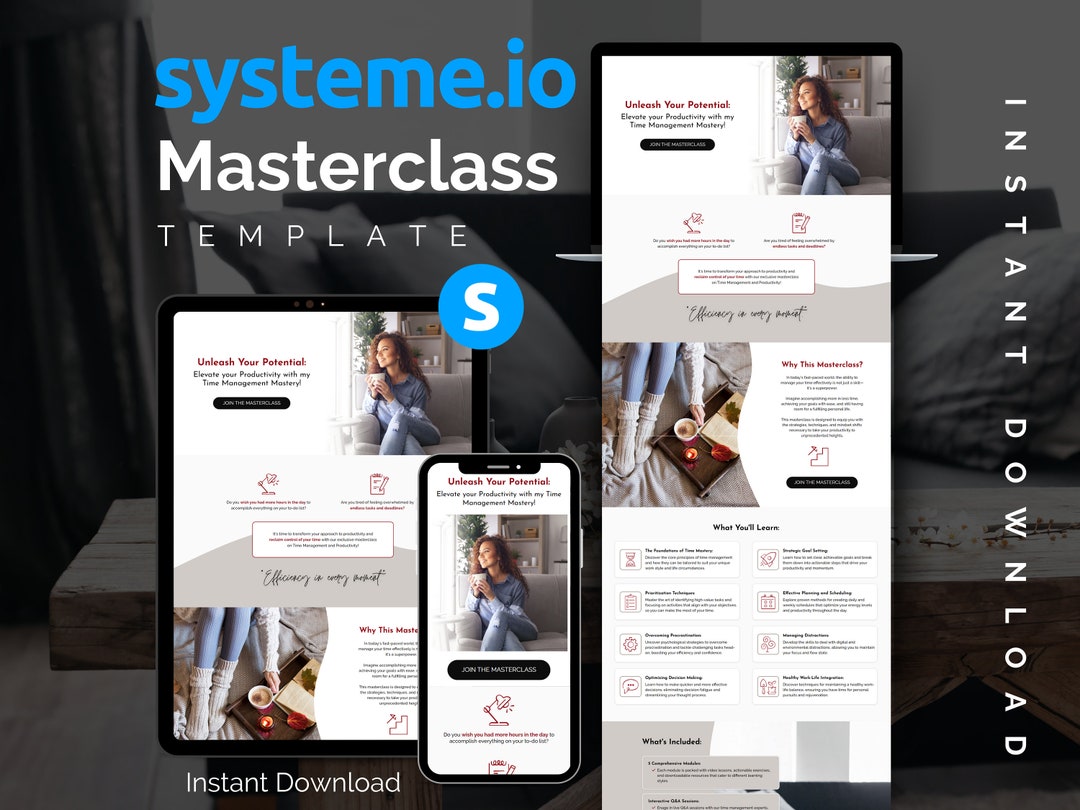Systeme.io Masterclass Sales Page Template Systemeio Bootcamp Landing ...