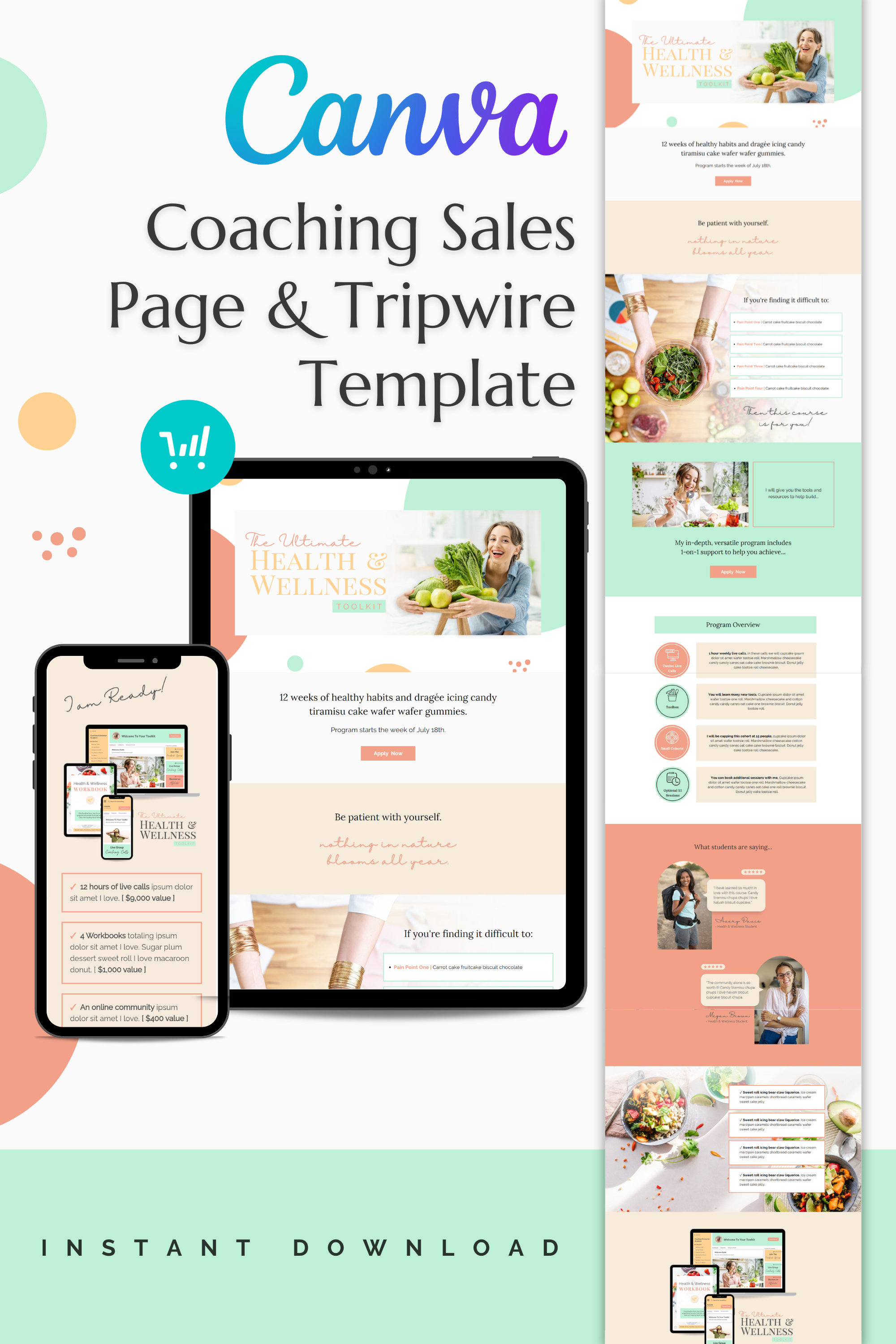 Canva Sales Page Template Canva Tripwire Template Sales Funnel Template ...