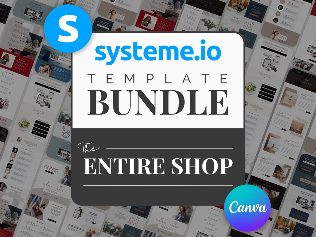 Systeme.io Entire Shop Bundle Website Blog Sales Page Membership PLR ...