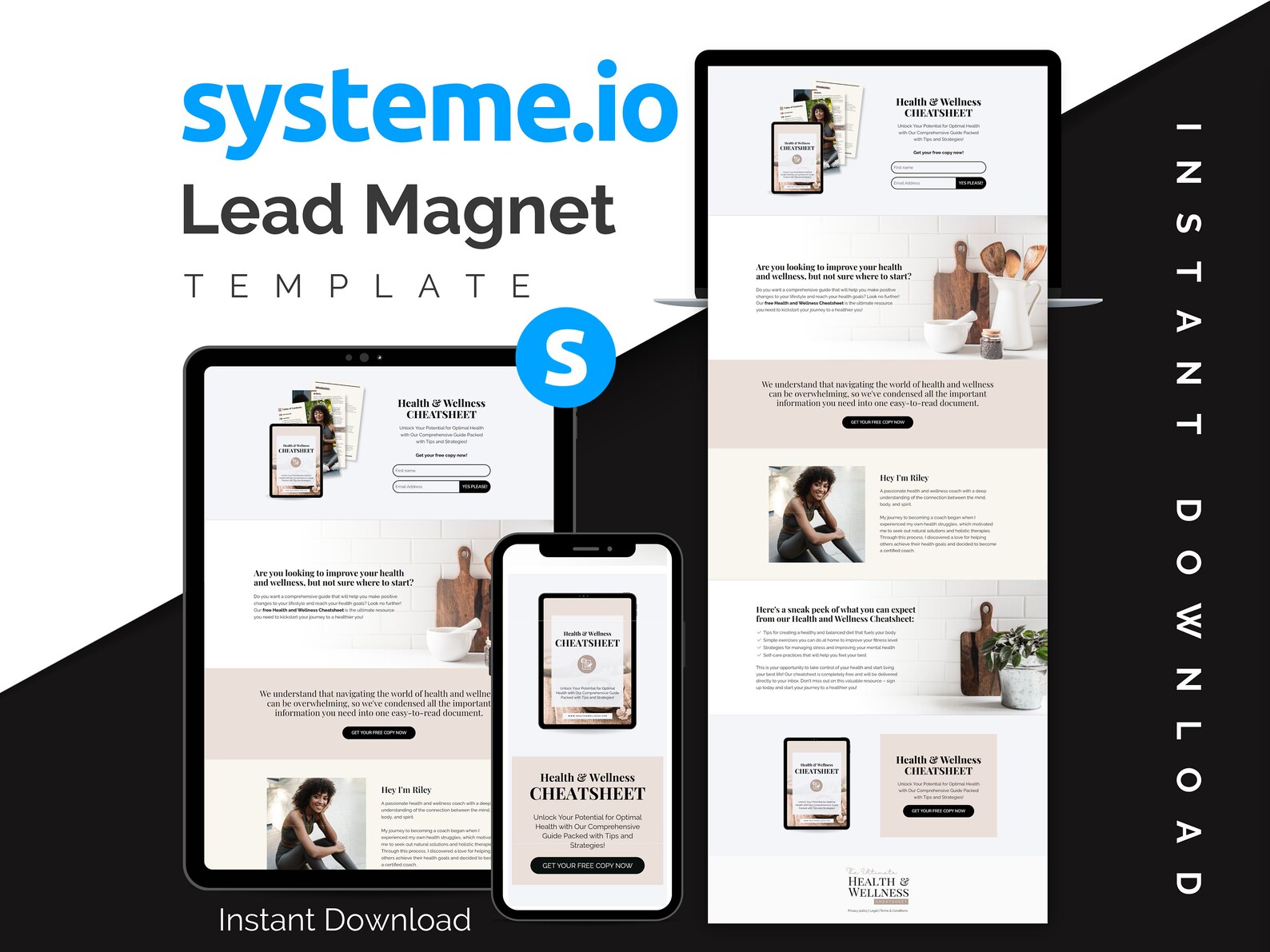 Boho Neutral Systeme.io Lead Magnet Systemeio Opt-in Template With ...