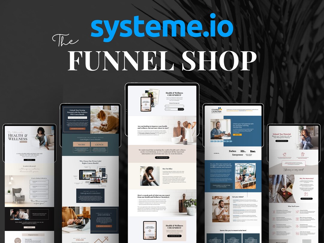 Systeme.io Funnel Shop Bundle Template Bundle Sales Page Membership PLR ...