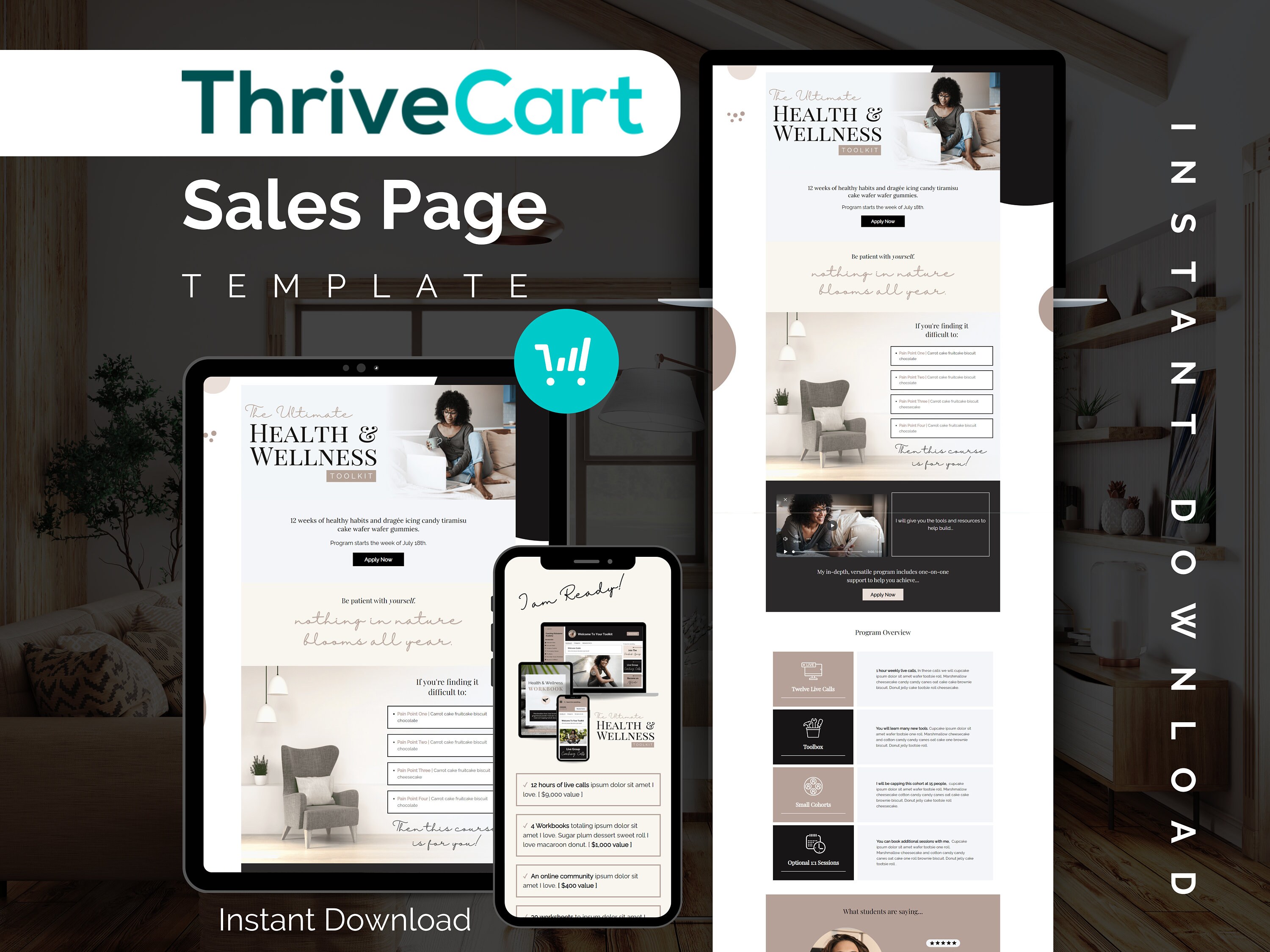 Neutral Thrivecart Sales Page Template Thrivecart Course Landing Page Online Course Sales Funnel ...