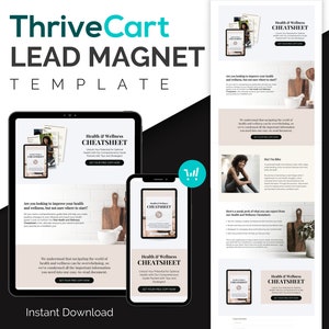 Thrivecart LEAD MAGNET Opt-in Template Coaching Funnel Templates Opt in ...