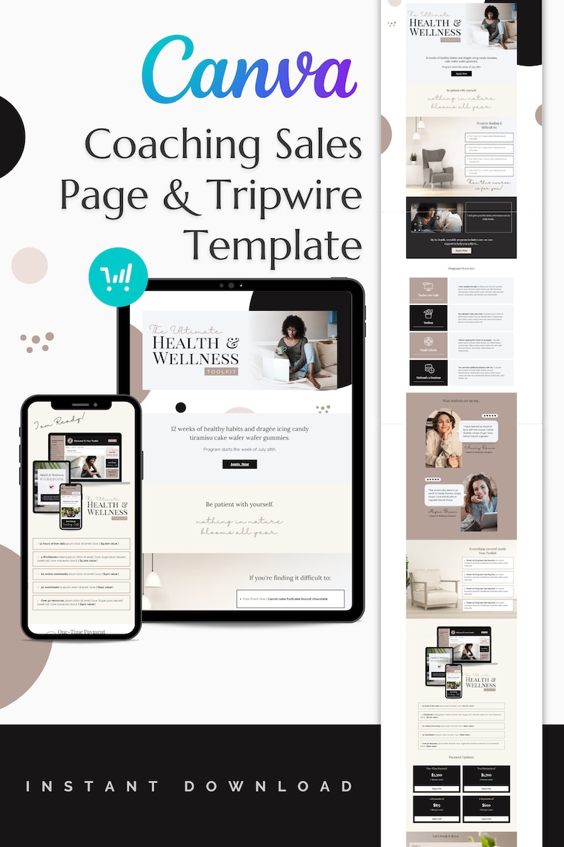 Canva Sales Page Template Canva Tripwire Template Sales Funnel - Etsy