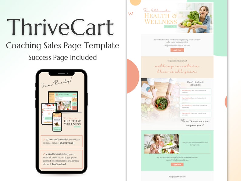 Thrivecart Sales Page Template For Coaches Coaching Course Etsy Israel