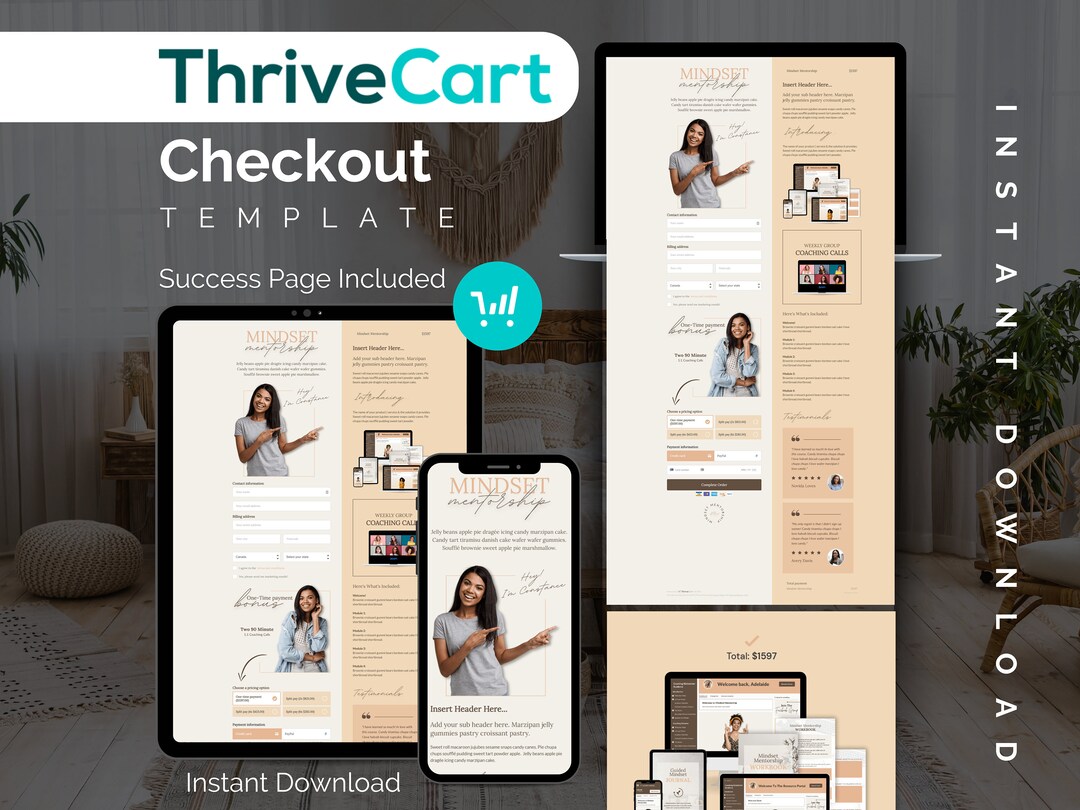 Thrivecart Checkout Template Thrivecart Template Coaching Template ...