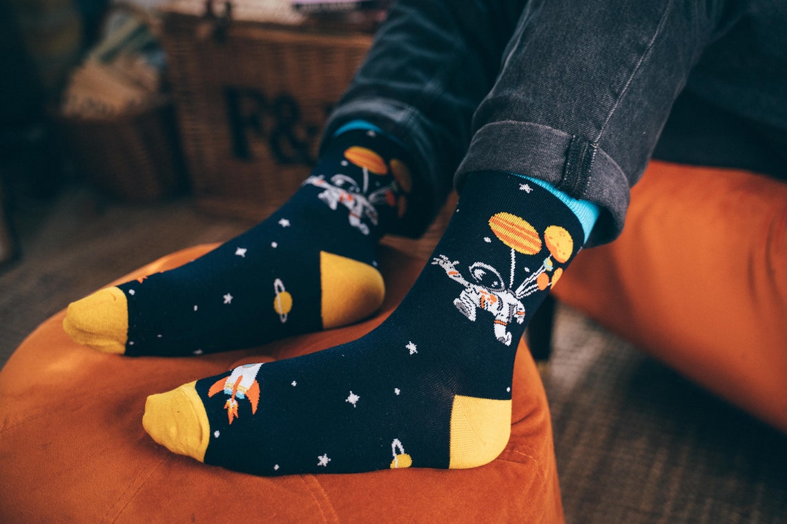 Space Man Sock Space Sock Happy Sock Novelty Sock Gift Sock Mens Sock ...