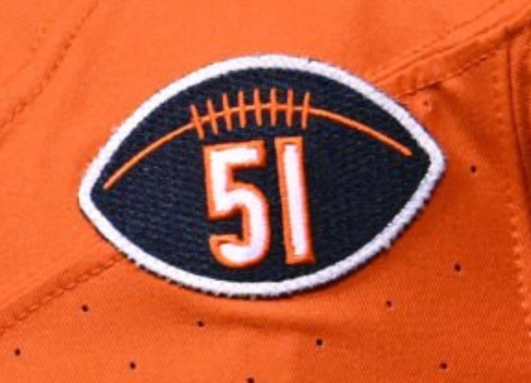 Dick Butkus Patch #51 Patch WHITE Chicago Bears Football Jersey Patch ...